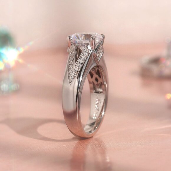 Double Accent Jewelry | Jewelry | Victory Soar Ring 2ct Center Stone ...